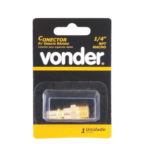 Adaptador Engate Rápido Ar 1/4" Rosca Macho 1/4" Latão 5111101314 VONDER | Anhanguera Ferramentas