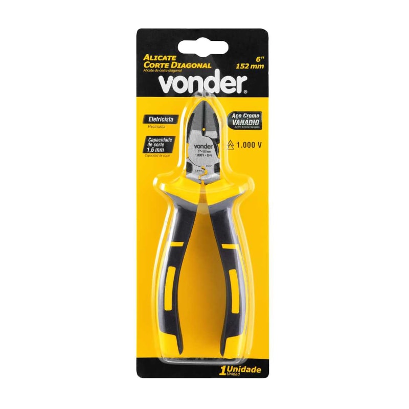 Alicate de Corte Diagonal 6" para Eletricista Isolado 1.000 V 3662061520 VONDER | Anhanguera ...