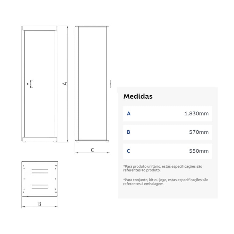 Armário para Ferramentas com 1 Porta e 29 Caixas BIN Azul 44955/211 ...