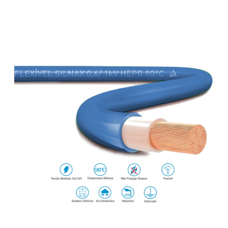 Cabo Flexível HEPR 90º 120.0mm Metro 1kV SILNAX SIL | Anhanguera Ferramentas