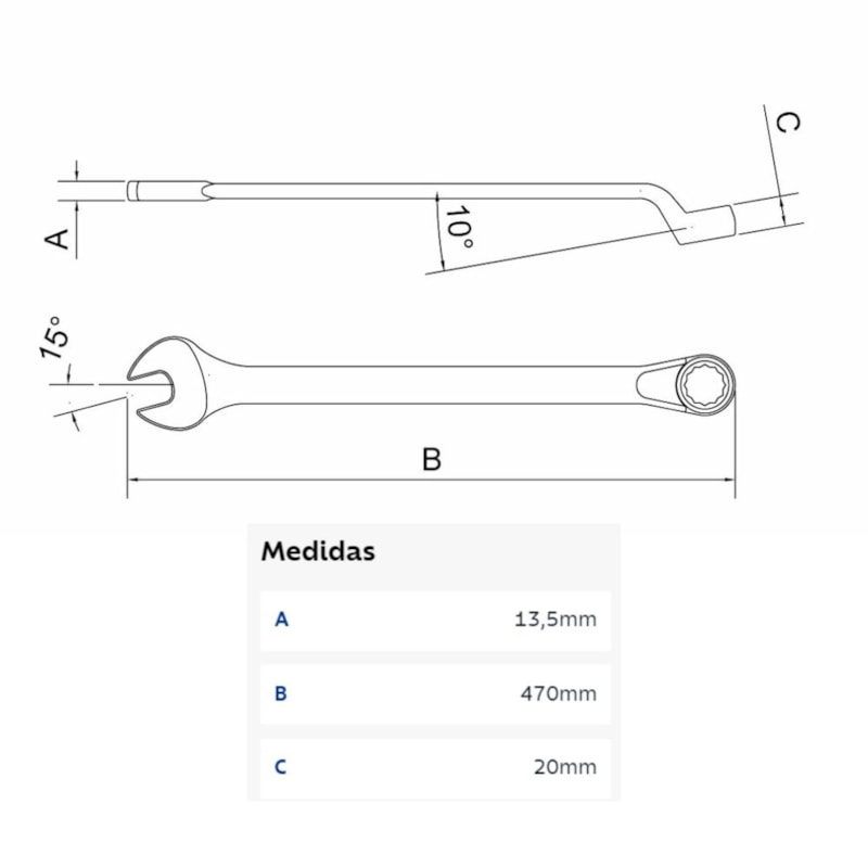 Chave Combinada 38mm 44660138 TRAMONTINA PRO | Anhanguera Ferramentas