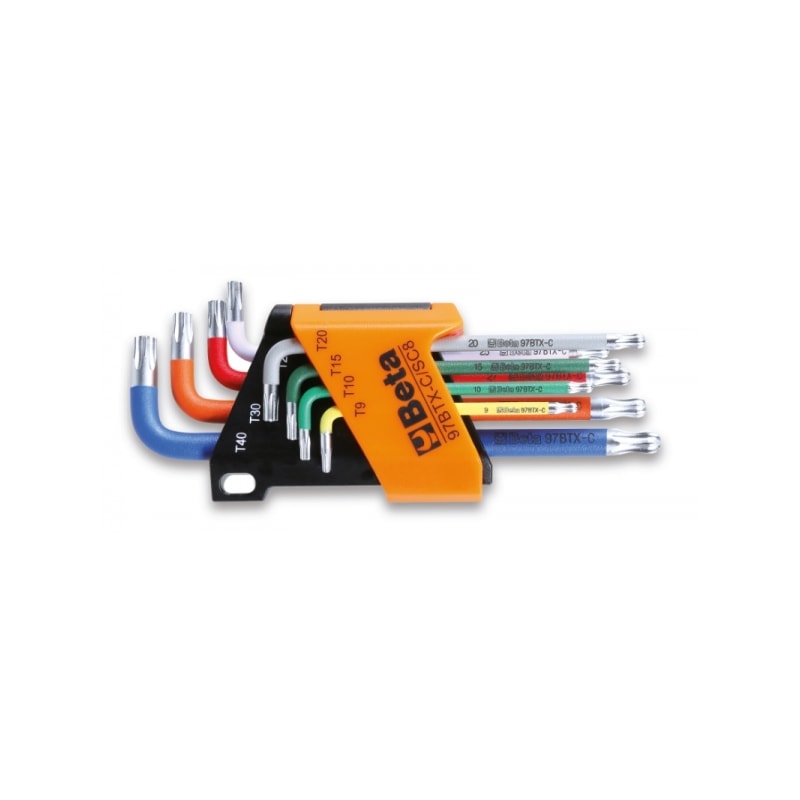 Chave Torx L Abaulada t8 a T40 8pcs T40 C/Guia Colorido 97BTX-C/SC8 ...