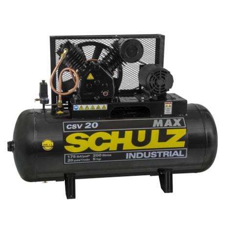 Compressor de Ar 20 Pés 200 LTS 175 LBS Trifásico 220V Max CSV20MAX ...