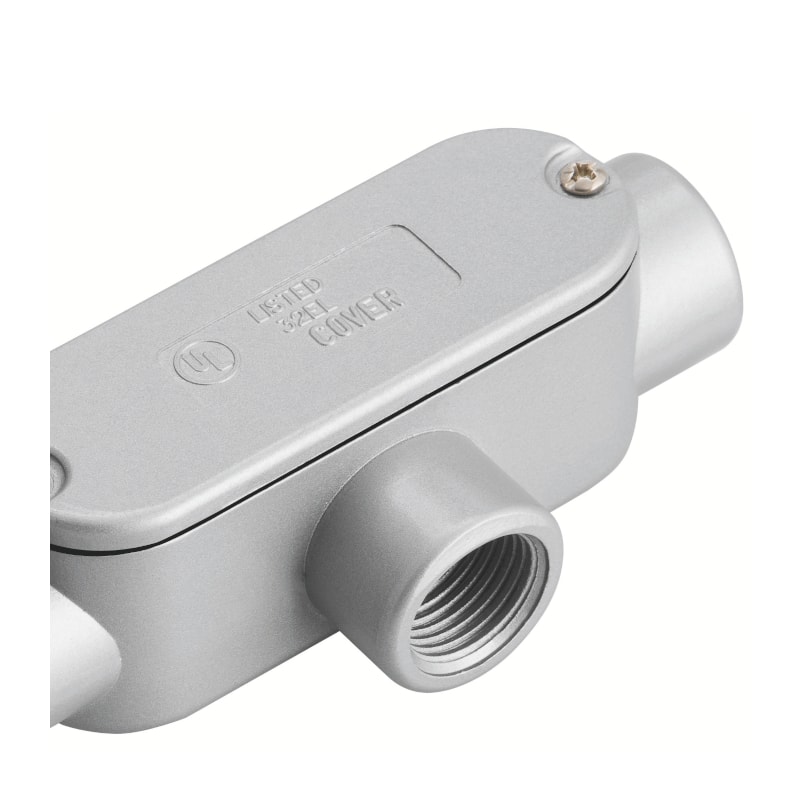 Condulete Fixo Ovalado 3/4" Tipo T com Rosca BSP Tampa e Pintura ...