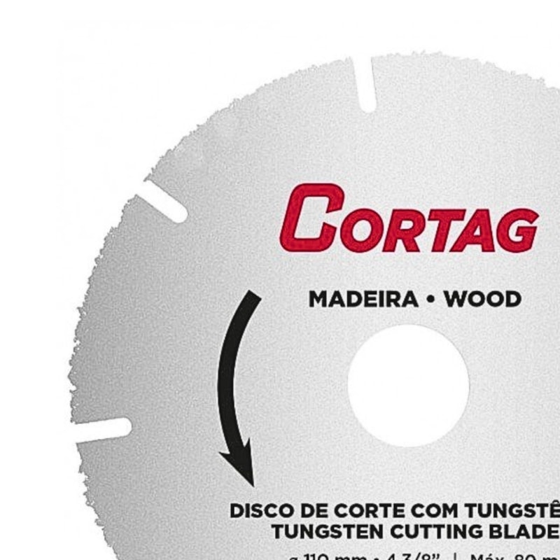 Disco de Corte Tugstênio 110mm x 20mm para Madeira 61346 CORTAG ...