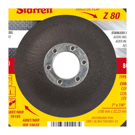 Disco Flap 4.1/2'' Grão 40 Fibra Curvo FDS115-40FC STARRETT ...