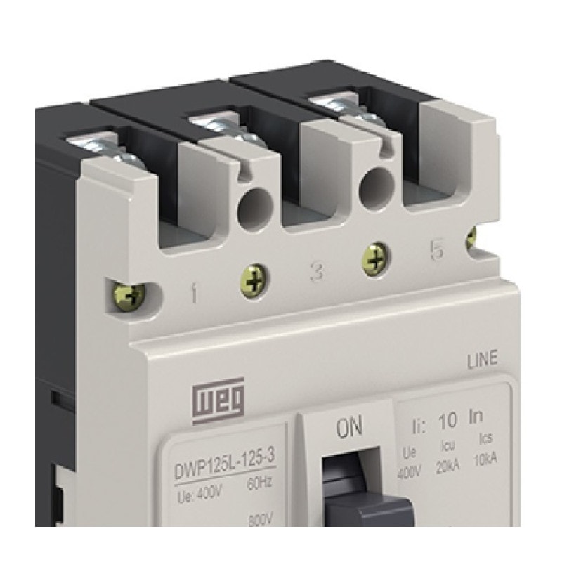 Disjuntor 3P 100A 20kA Caixa Moldada com Alavanca Articulada DWP125L-100-3 WEG | Anhanguera ...