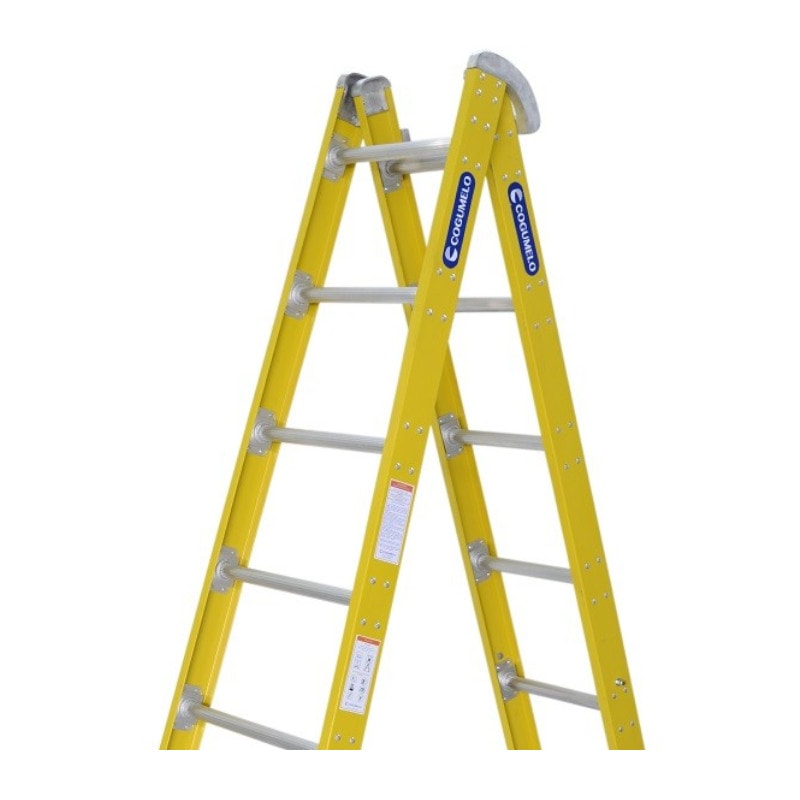 Escada de Fibra de Vidro Tesoura 1,88 Metros / Singela 3,15 Metros TE-6 ...