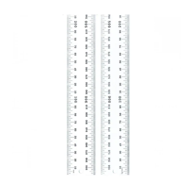 Escala de Aço com Graduação de 1000mm e 0.5mm de um Lado e 1mm e 0.5mm ...
