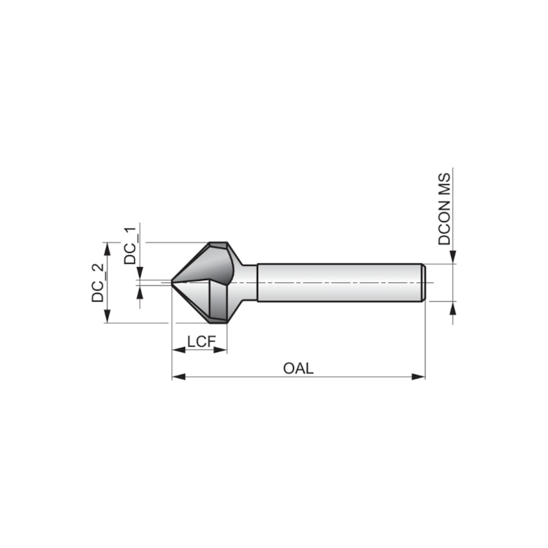 Escareador HSS 5.00mm 90° 3 Canais DIN 335 C G1365.0 DORMER ...