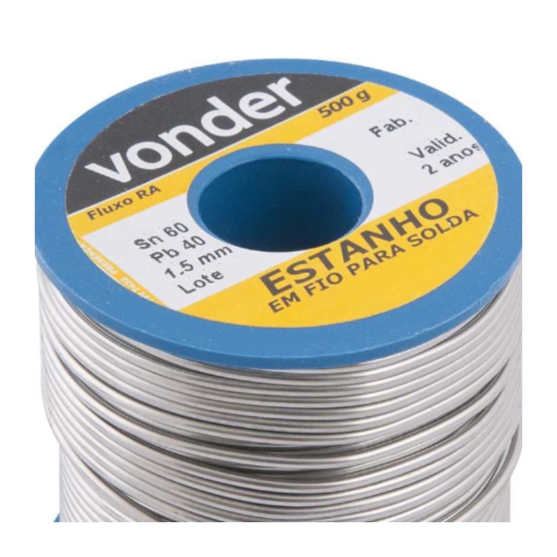 Estanho em Fio 1.5mm 60x40mm 500G 7451604015 VONDER | Anhanguera Ferramentas