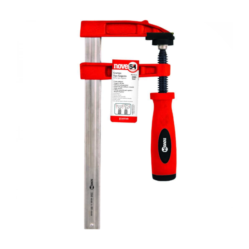 Grampo Tipo Sargento 200mm x 80mm com Ranhuras 3575802200 NOVE54 ...
