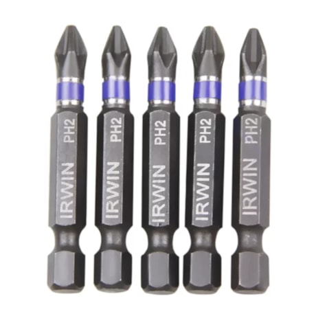 Jogo de Bits Phillips PH2 Power Impact com 5 Peças 1865325 IRWIN ...
