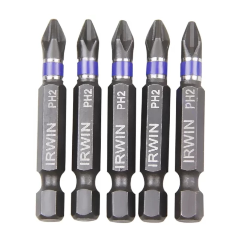 Jogo de Bits Phillips PH2 Power Impact com 5 Peças 1865325 IRWIN ...