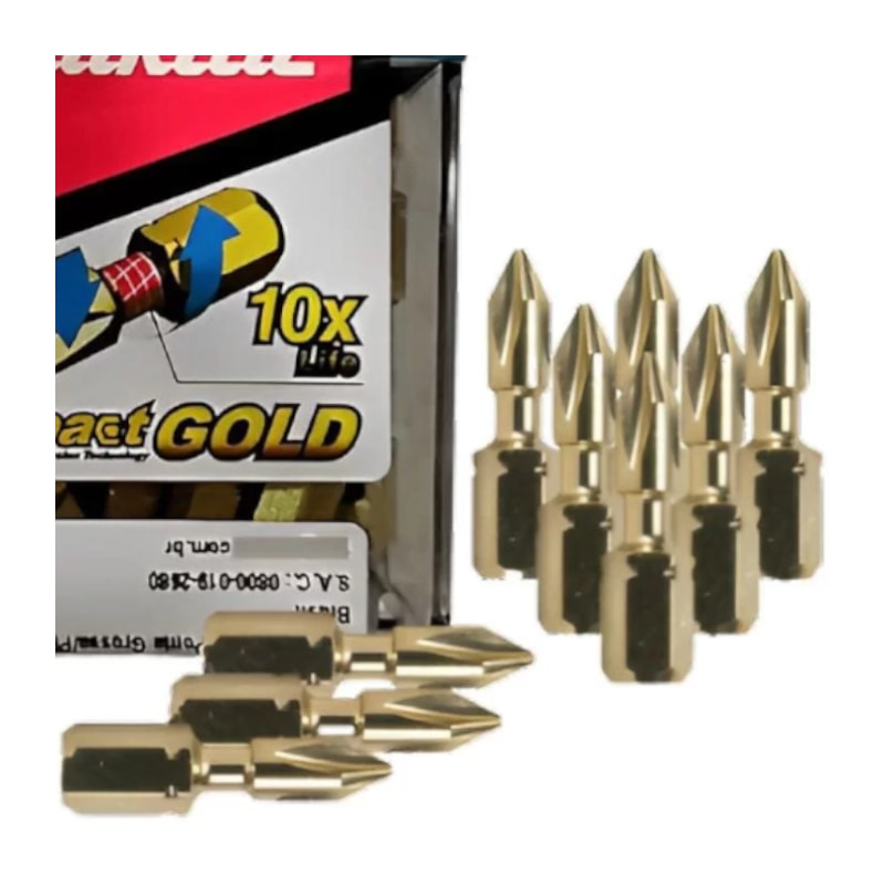Jogo de Bits Phillips Torção PH2 x 25mm com 20 Peças B-69216 MAKITA ...