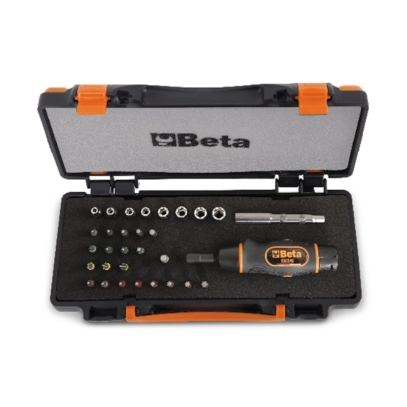 Jogo de Torquímetro Axial 6N.m 1/4" com 20 Bits Fêmea 005830931 BETA ...