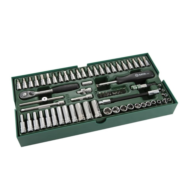 Jogo Soquetes Sextavados 3.5 a 14mm Encaixe 1/4" com 66 Peças ST09901SJ ...