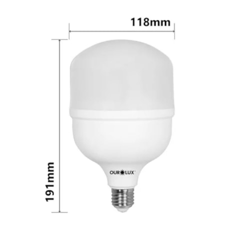 Lâmpada de LED Bulbo HO 50W E27 6500K BIVOLT Superled Alta Potência OUROLUX | Anhanguera Ferramentas