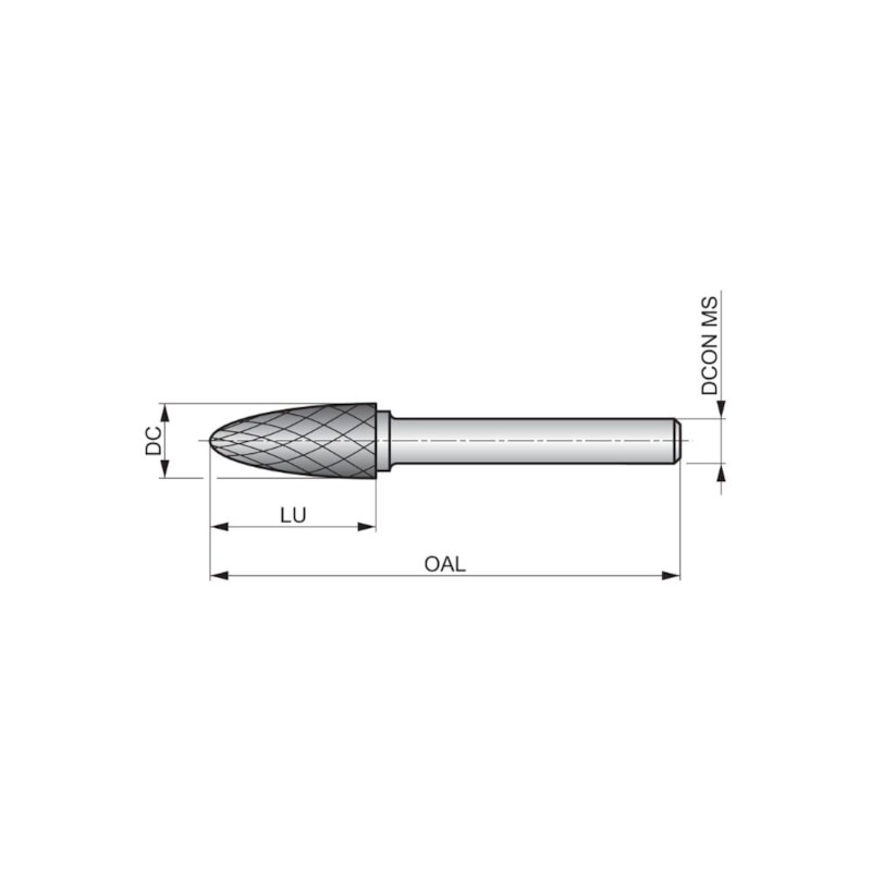 Lima Rotativa Metal Duro Árvore Arredondada 12,0 X 25 X 70mm ST ...