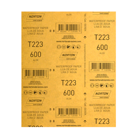 Lixa D'Água Grão 600 Folha 225X275MM T 223 NORTON | Anhanguera Ferramentas