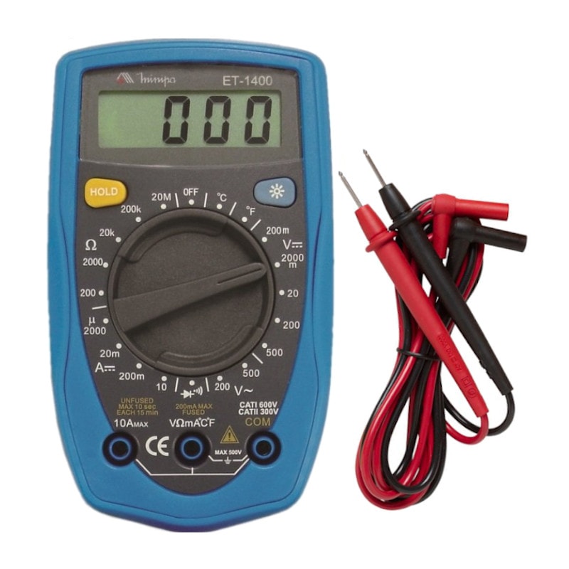 Multímetro Digital Categoria II 300V ET-1400|Anhanguera Ferramentas