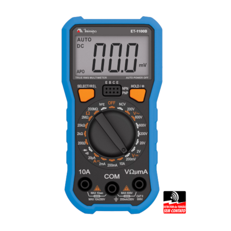 Multímetro Digital 600V (AC/DC) CAT II 600V ET-1100B MINIPA ...