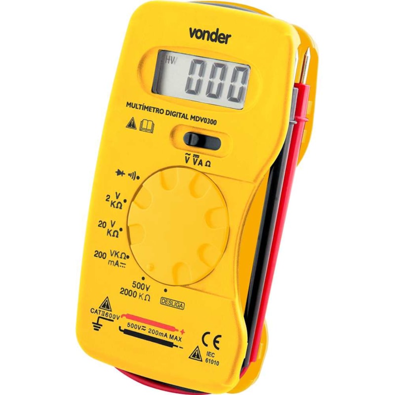 Multímetro Digital CAT II 600V MDV 0300 3870300000 VONDER | Anhanguera ...