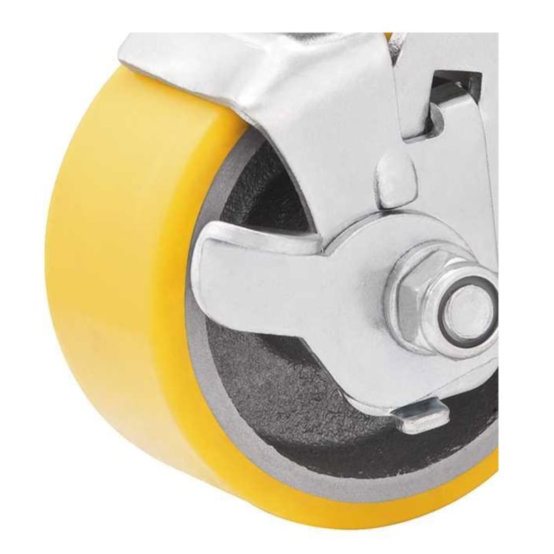 Rodízio Giratório 4" com Freio Poliuretano e Ferro Fundido 3579704000 ...