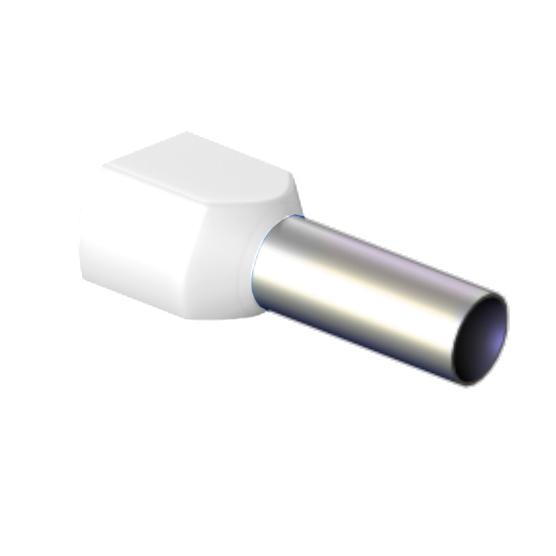 Terminal Pré Isolado Tipo Ilhós Duplo 0.50mm 8mm Branco TID-0.5-8 ...