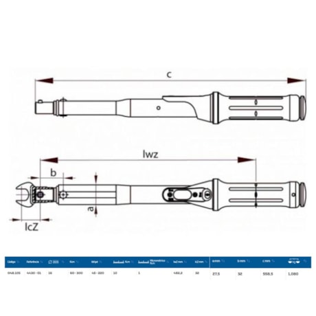 Torquímetro de Estalo 300Nm (220LBS.PE) 16mm 4430-01 GEDORE ...